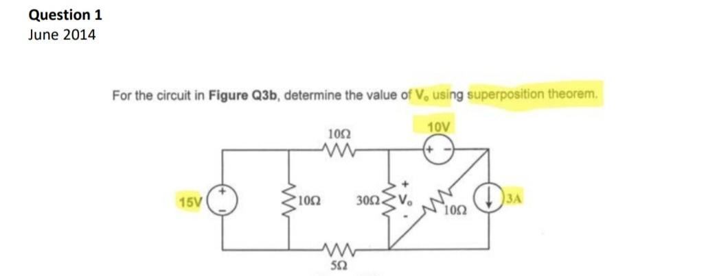 Solved For the circuit in Figure Q3b, determine the value of | Chegg.com