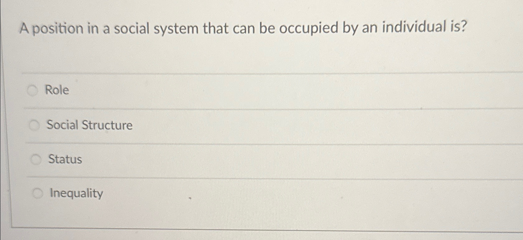 Solved A position in a social system that can be occupied by | Chegg.com
