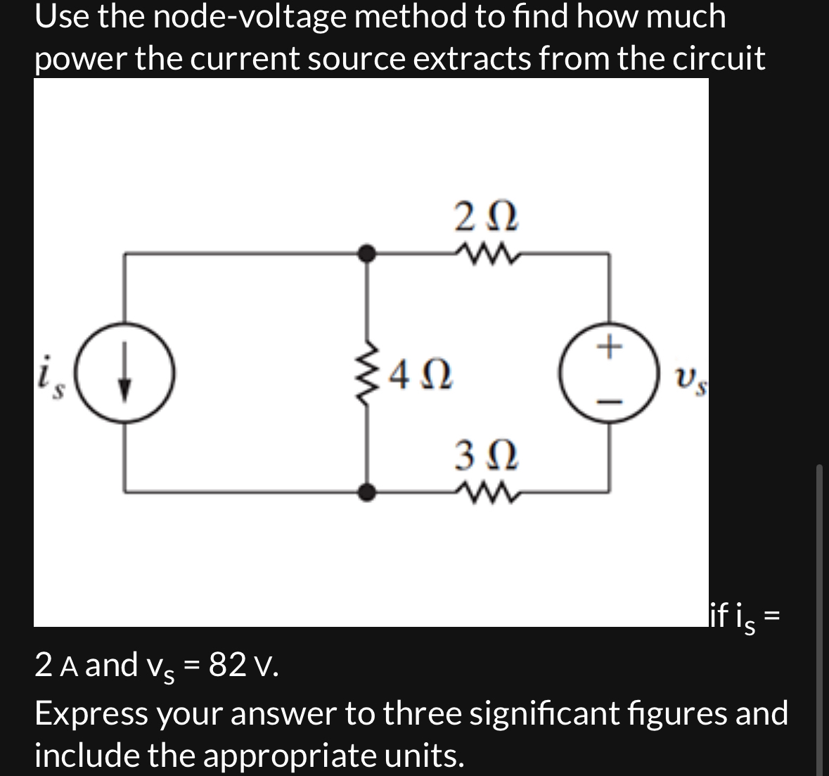 Solved Use the node-voltage method to find how much power | Chegg.com