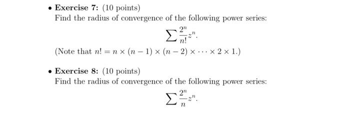 Solved - Exercise 7: (10 points) Find the radius of | Chegg.com