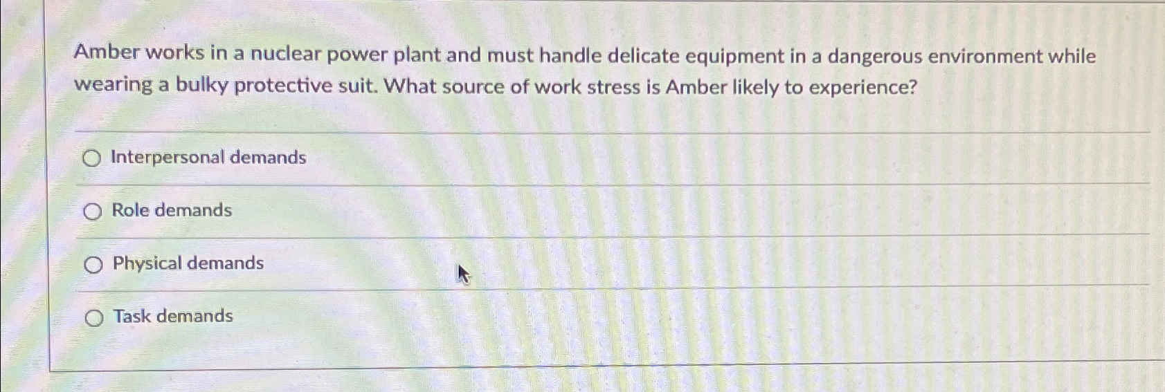 Solved Amber works in a nuclear power plant and must handle | Chegg.com