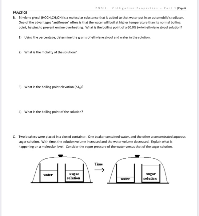 Solved POGIL: Colligative Properties - Part 1 | Page 6 | Chegg.com