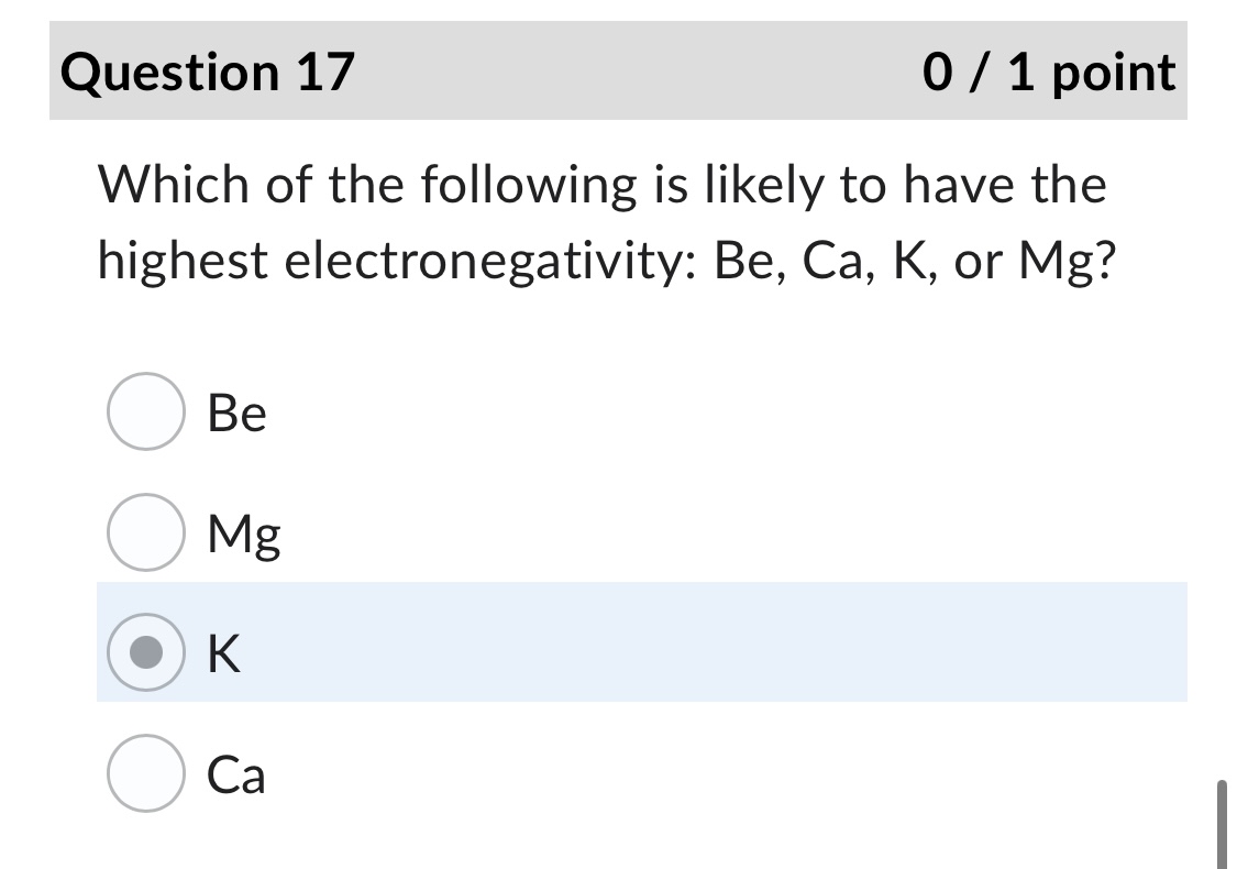 Solved Question 170 / 1 ﻿pointWhich of the following is | Chegg.com