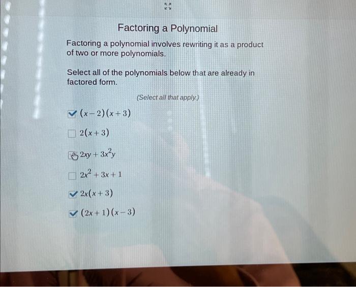 Solved ractoring a Polynomial Factoring a polynomial | Chegg.com