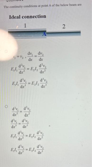 Solved The continuity conditions at point A of the below | Chegg.com