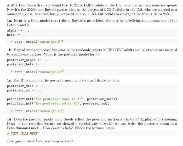 Solved A 2017 Pew Research survey found that 10.2% of LGBT | Chegg.com