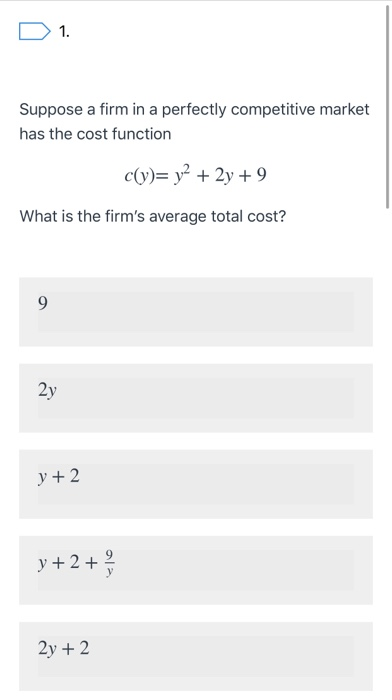Solved D1. Suppose a firm in a perfectly competitive market | Chegg.com
