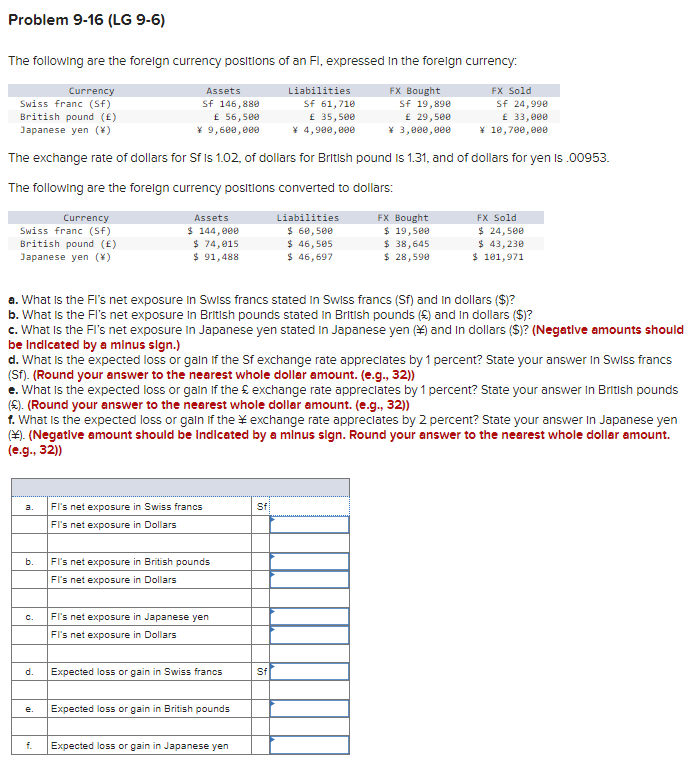 Solved Problem 9-16 (LG 9-6)The following are the foreign | Chegg.com Solved Problem 9-16 (LG 9-6)The following are the foreign | Chegg.com