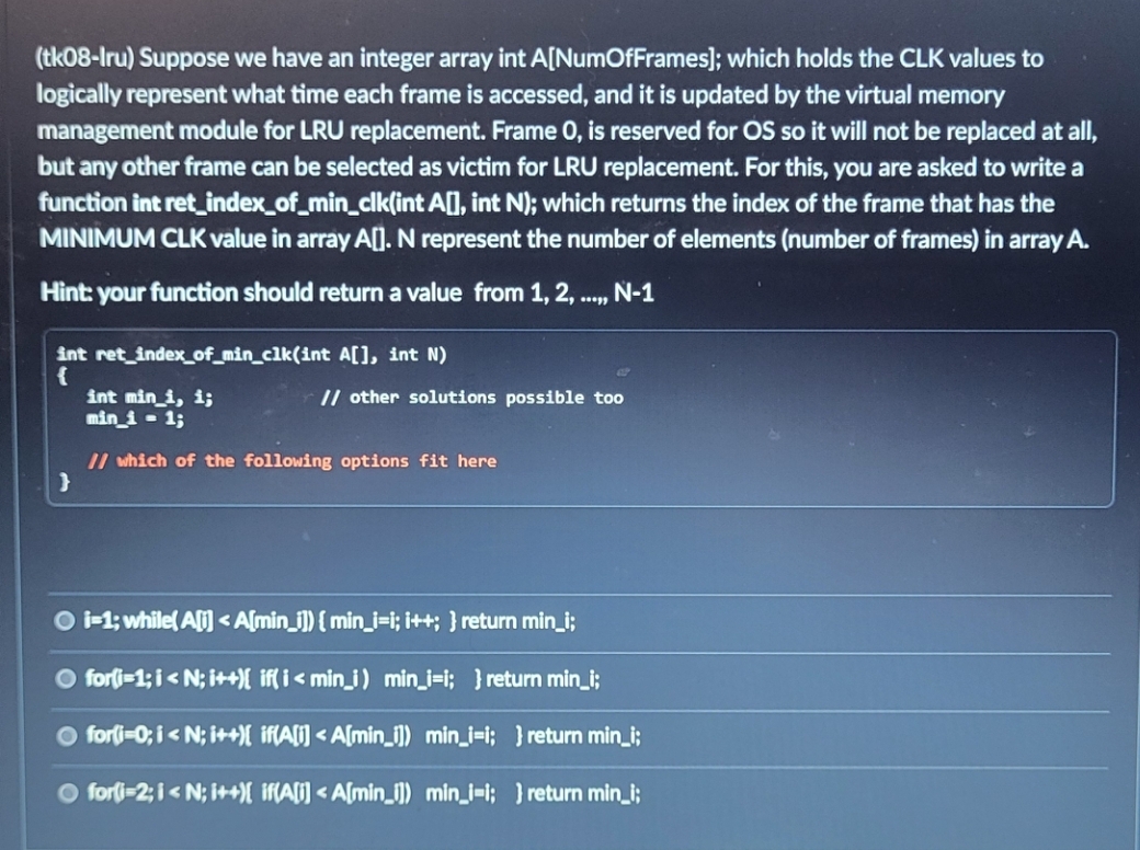 Solved (tk08-Iru) ﻿Suppose we have an integer array int | Chegg.com