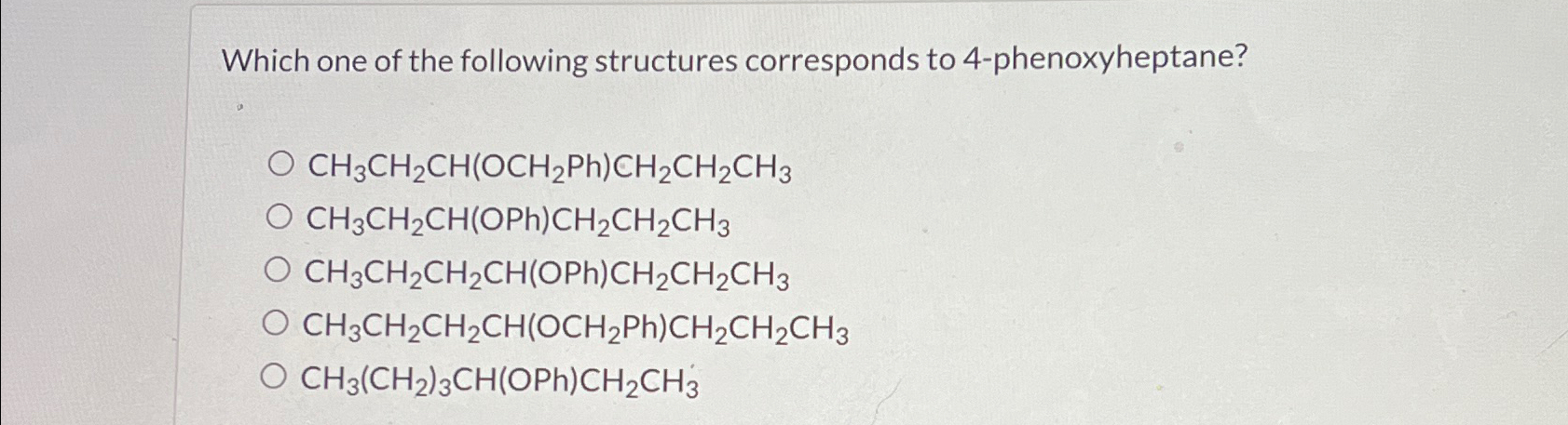 Solved Which one of the following structures corresponds to | Chegg.com