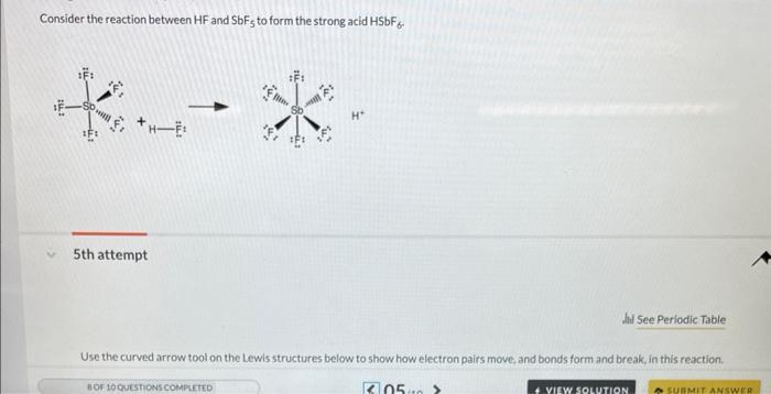 Solved Consider the reaction between HF2 and SbF5 to form | Chegg.com