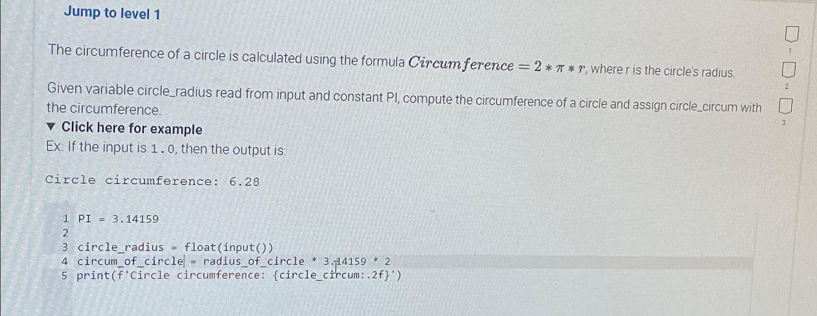 Solved Jump to level 1The circumference of a circle is | Chegg.com