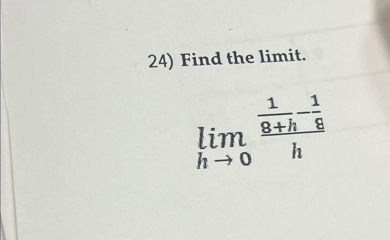 Solved Find the limit.limh→018+h-18h | Chegg.com