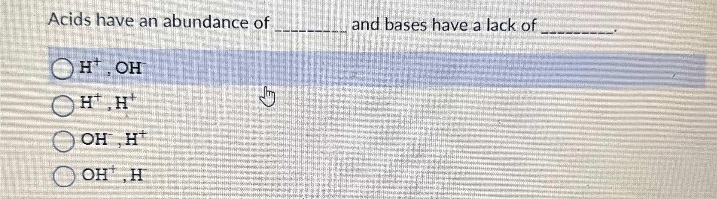 Solved Acids have an abundance of q, ﻿and bases have a lack | Chegg.com