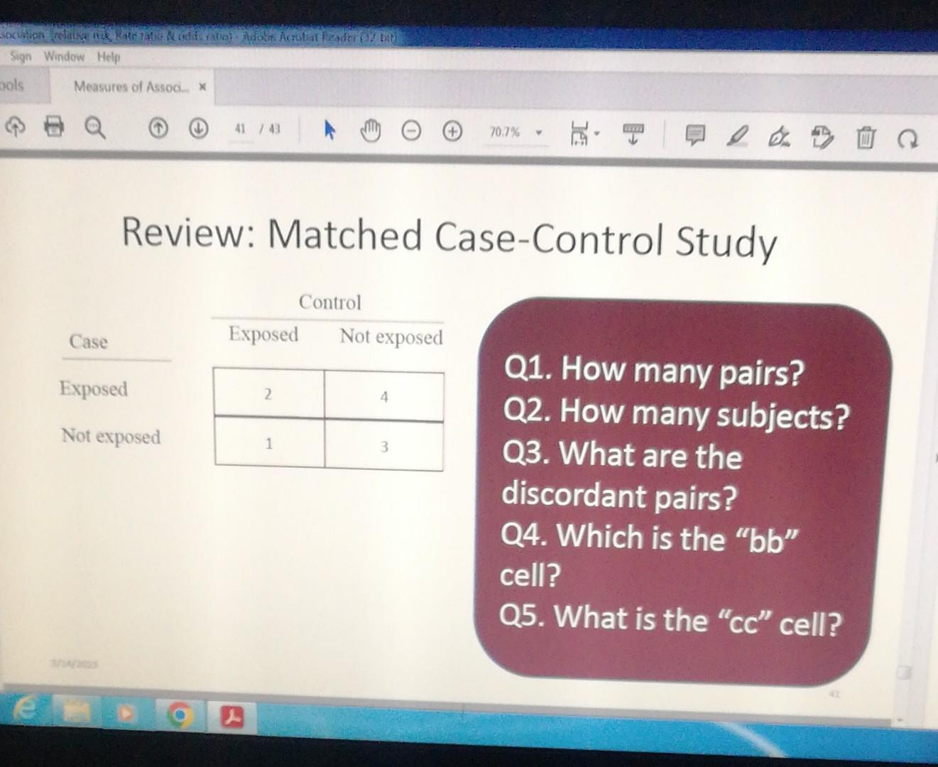 Solved Review: Matched Case-Control Study | Chegg.com