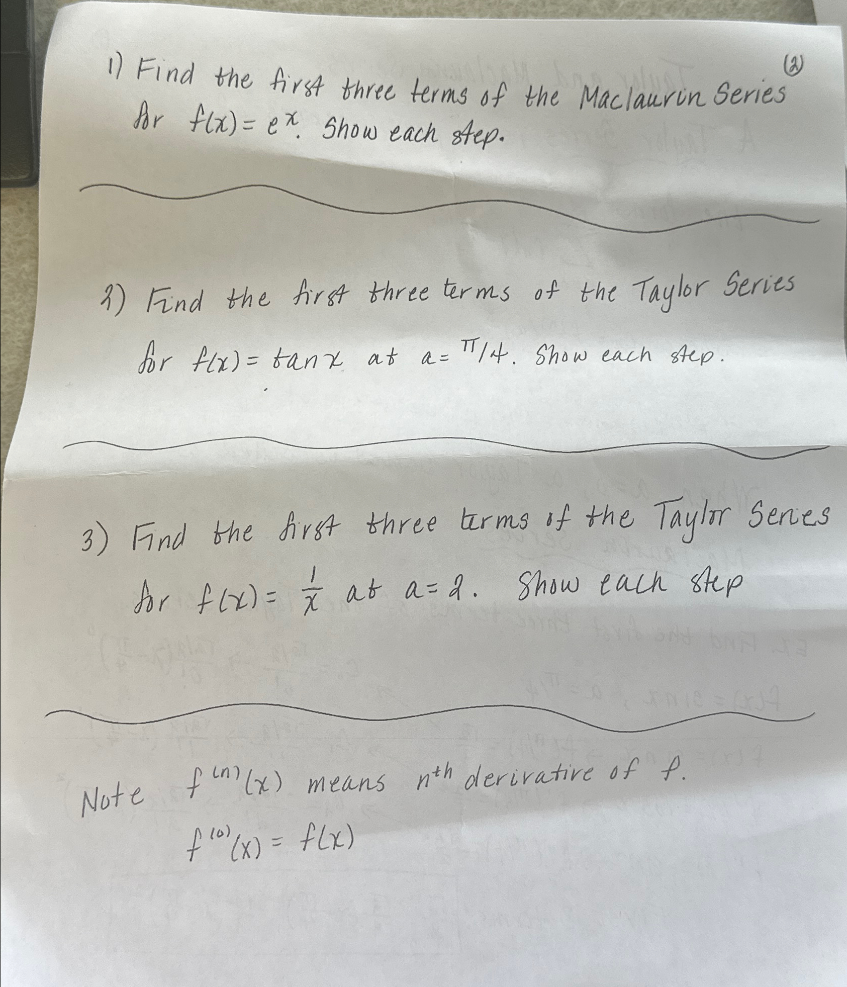 Solved (2)Find the first three terms of the Maclaurin Series | Chegg.com