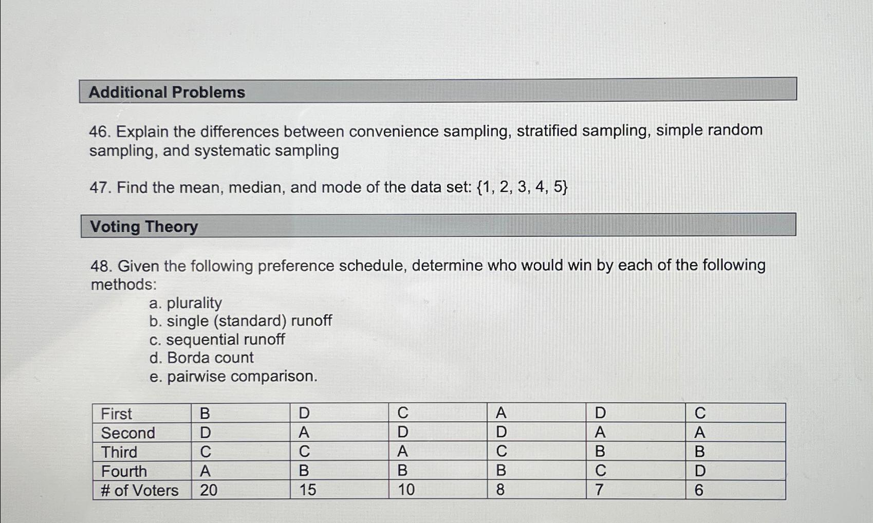 Solved Additional Problems46. ﻿Explain the differences | Chegg.com