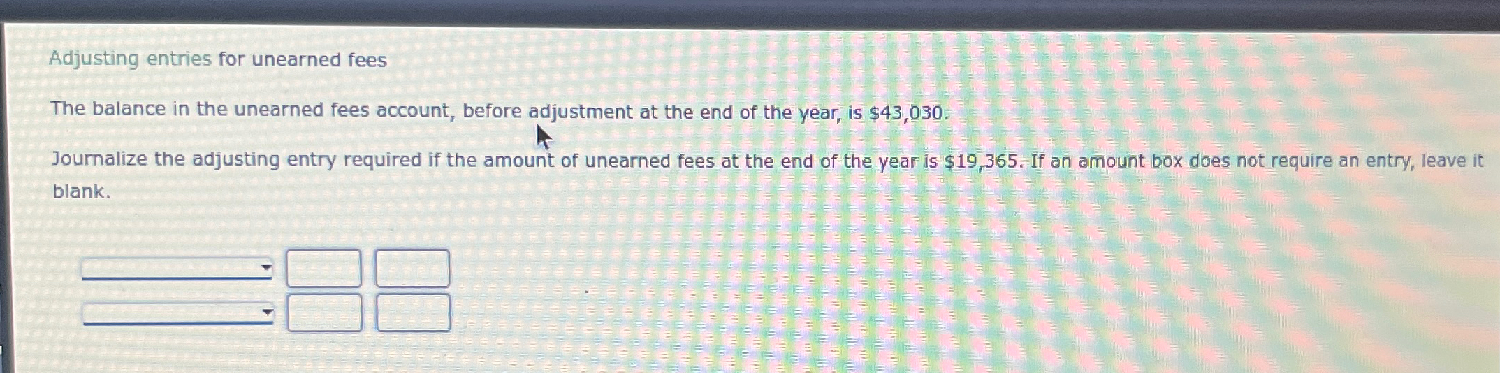 Solved Adjusting entries for unearned feesThe balance in the | Chegg.com