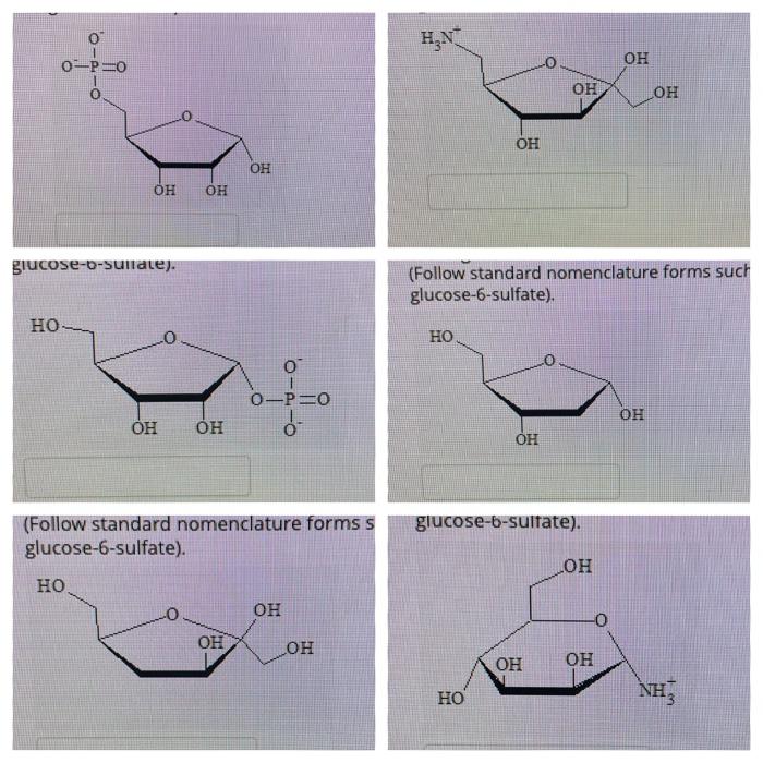 Solved the sugars shown below are modifed forms of standard | Chegg.com