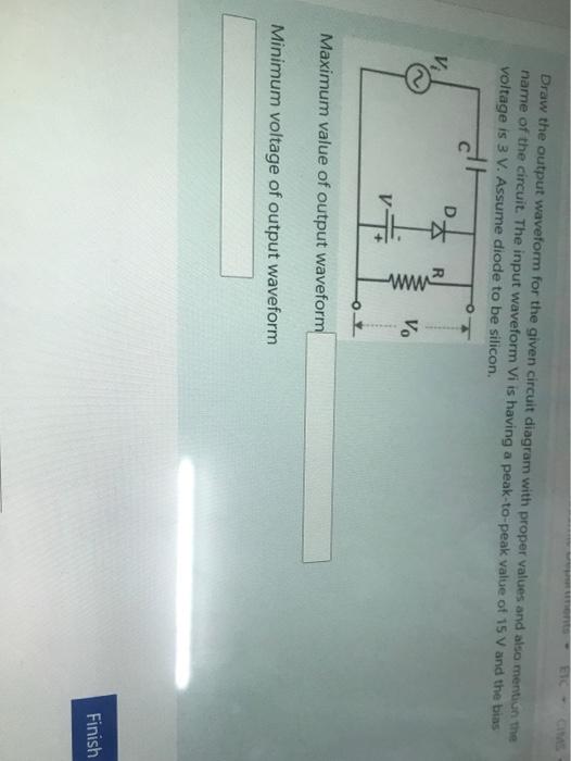 Solved Draw the output waveform for the given circuit | Chegg.com