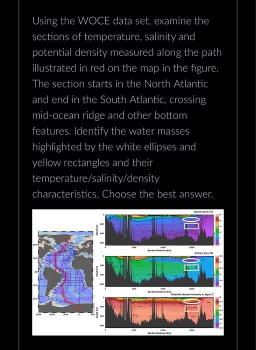 Solved Using the WOCE data set, examine the sections of | Chegg.com