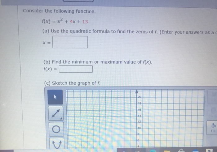 Solved Consider the following function. F(x) = x² + 4x + 13 | Chegg.com