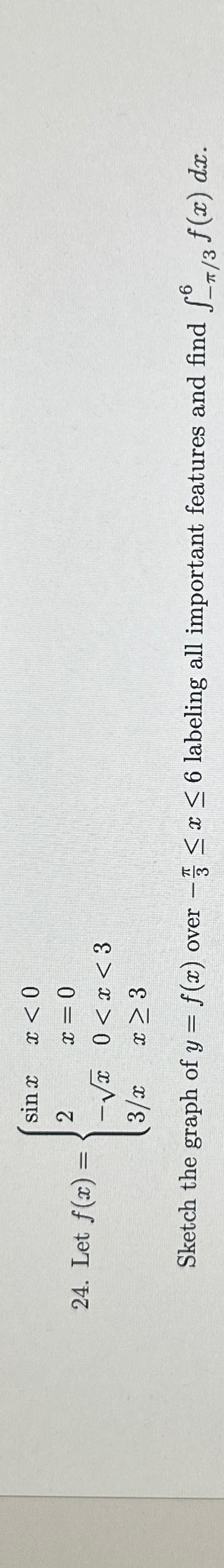 Solved Let f(x)={sinx,x