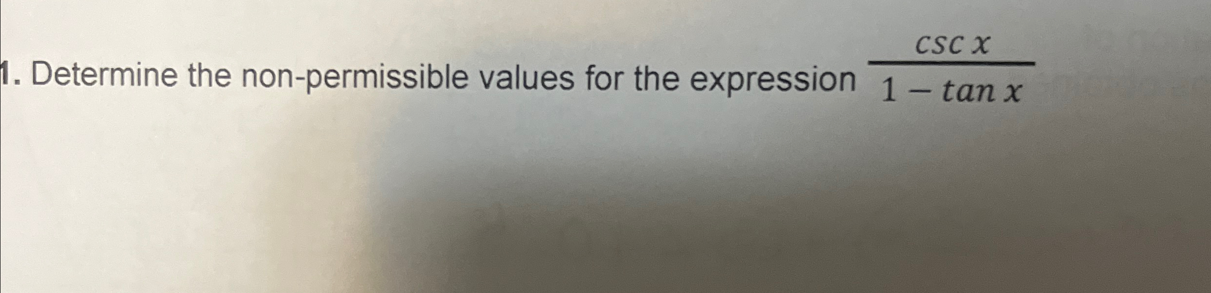 Solved Determine the non-permissible values for the | Chegg.com
