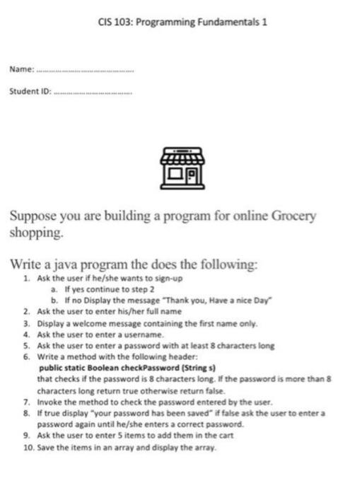 Solved CIS 103: Programming Fundamentals 1 Name:.. Student | Chegg.com