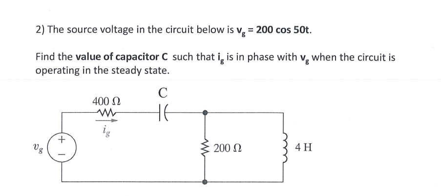 Solved The source voltage in the circuit below is | Chegg.com