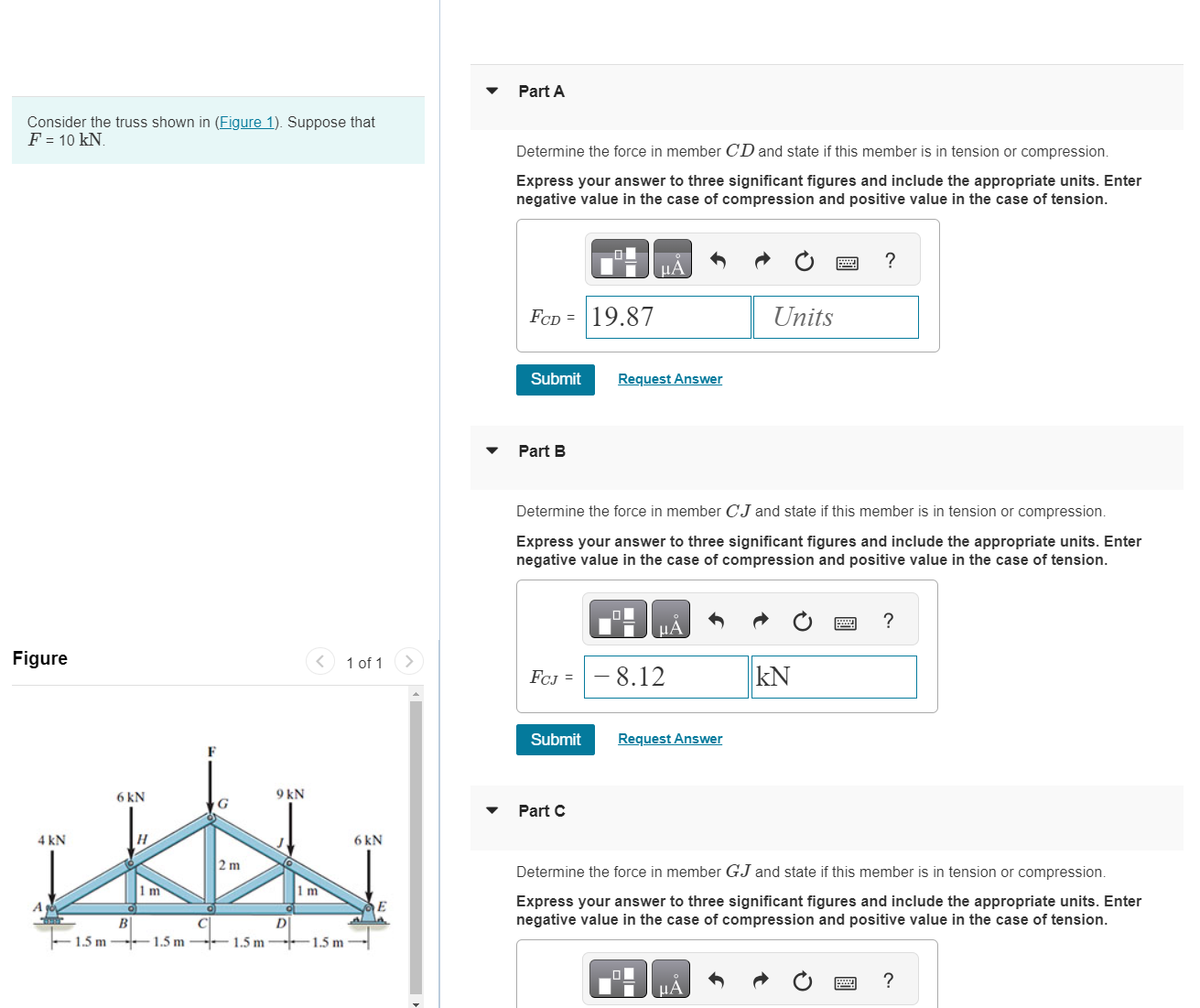 Solved Consider the truss shown in (Figure 1). ﻿Suppose that | Chegg.com