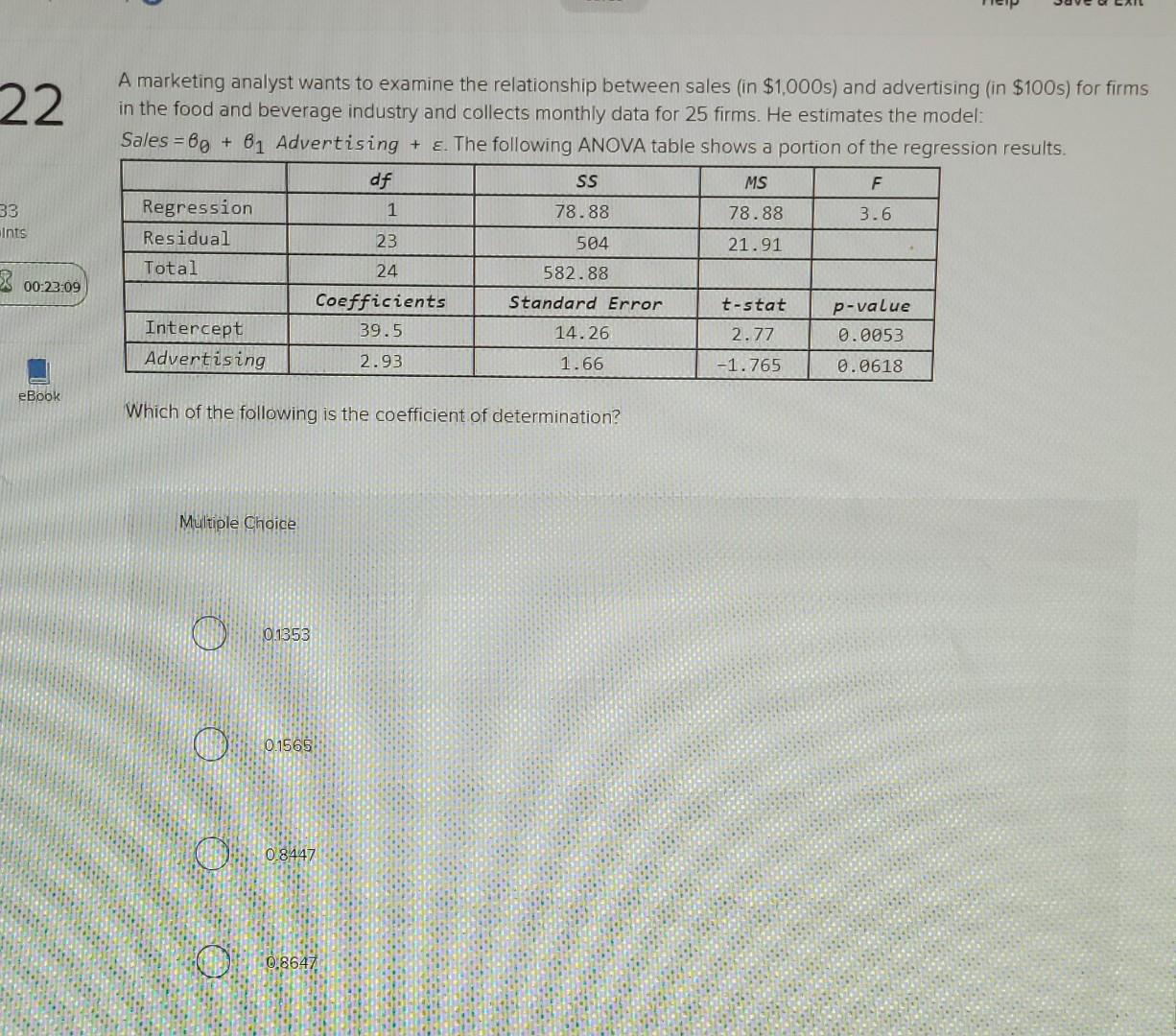Solved A Marketing Analyst Wants To Examine The Relationship