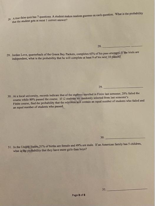 Solved lovely finite questions:) Hint: answers could be | Chegg.com