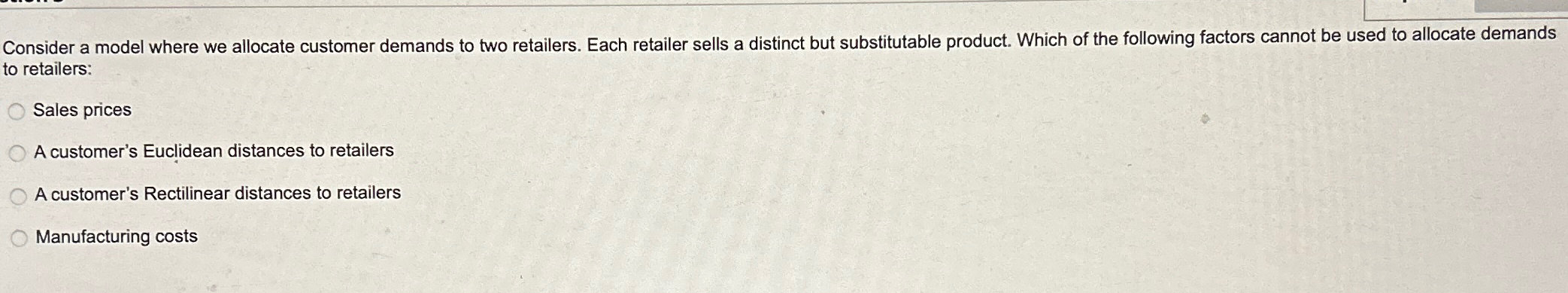 Solved Consider a model where we allocate customer demands | Chegg.com