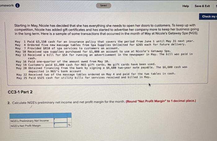 Solved mework Saved Help Save & Exit Check my Starting in | Chegg.com