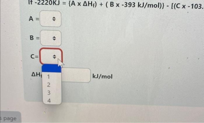 Solved drop-down arrow and calculate the enthalpy of If | Chegg.com