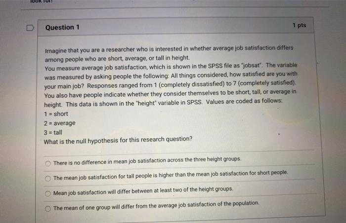 Solved SPSS Assignment: ANOVA The following output shows the | Chegg.com