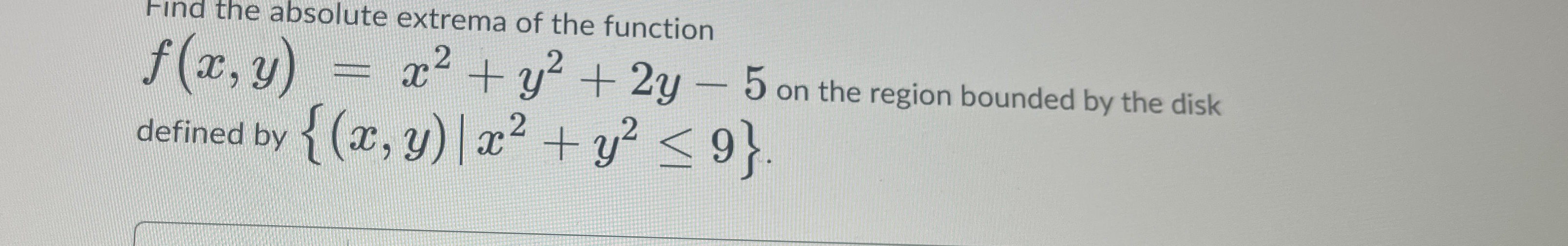 Solved Find the absolute extrema of the function | Chegg.com