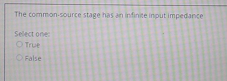 Solved The common-source stage has an infinite input | Chegg.com