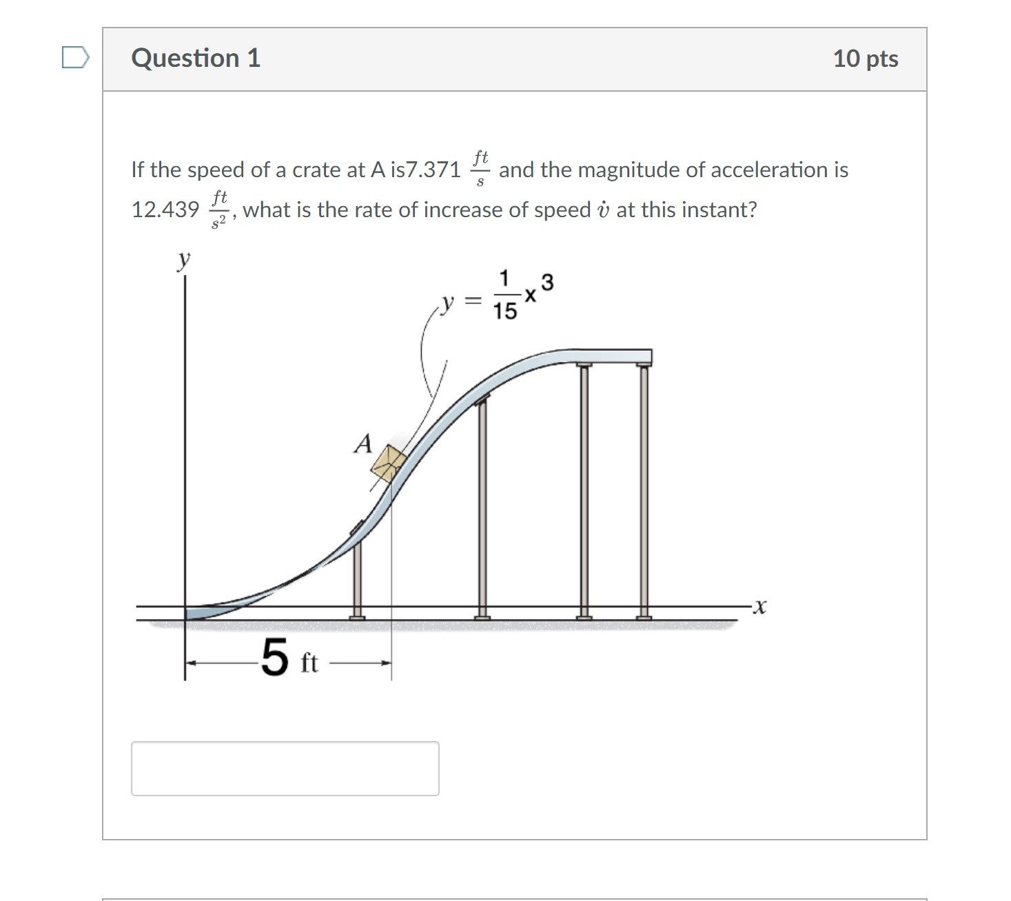 Solved Question 110 ﻿ptsIf the speed of a crate at A is | Chegg.com