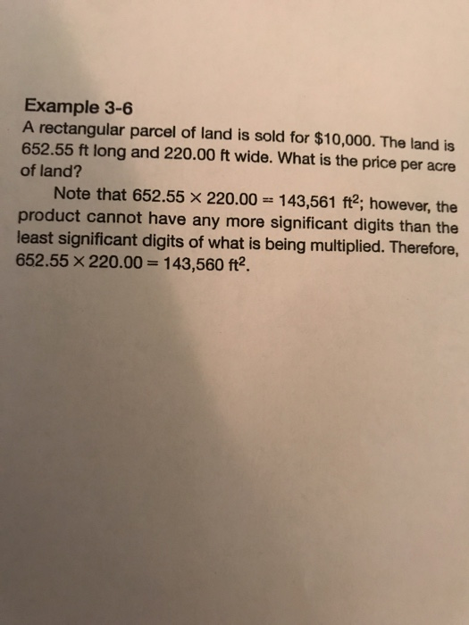 Solved Example 3-6 A rectangular parcel of land is sold for | Chegg.com