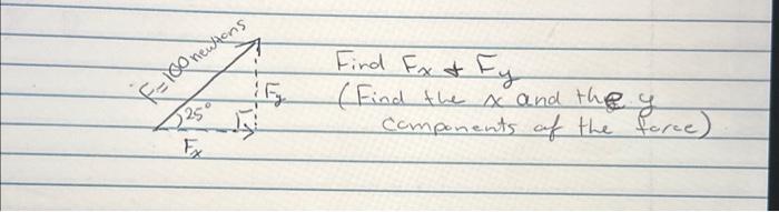 Solved Find Fx and Fy (Find the x and the y components of | Chegg.com