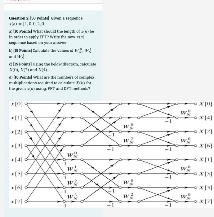 Solved Question 2: (50 Points) Given a sequence x(n) = | Chegg.com