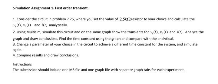 Solved Simulation Assignment 1. First order transient. 1. | Chegg.com