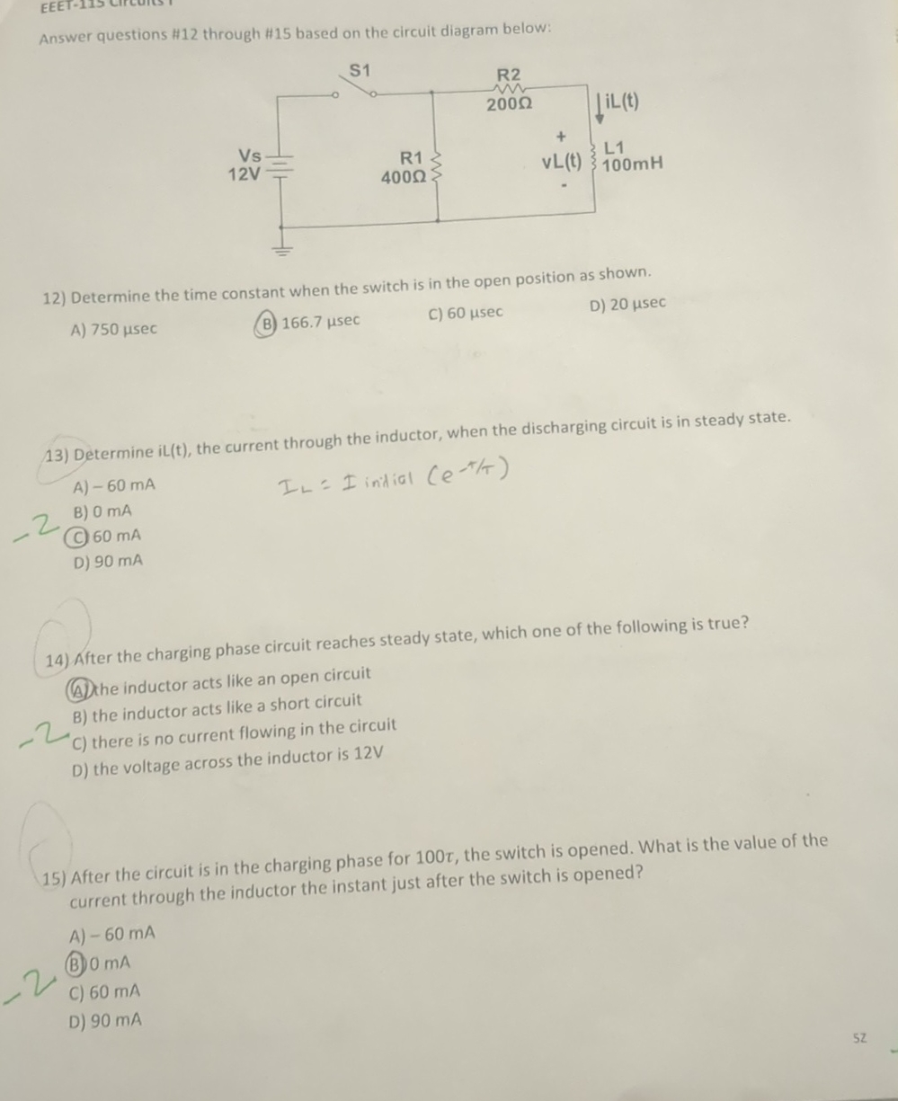 Solved Answer questions #12 ﻿through #15 ﻿based on the | Chegg.com