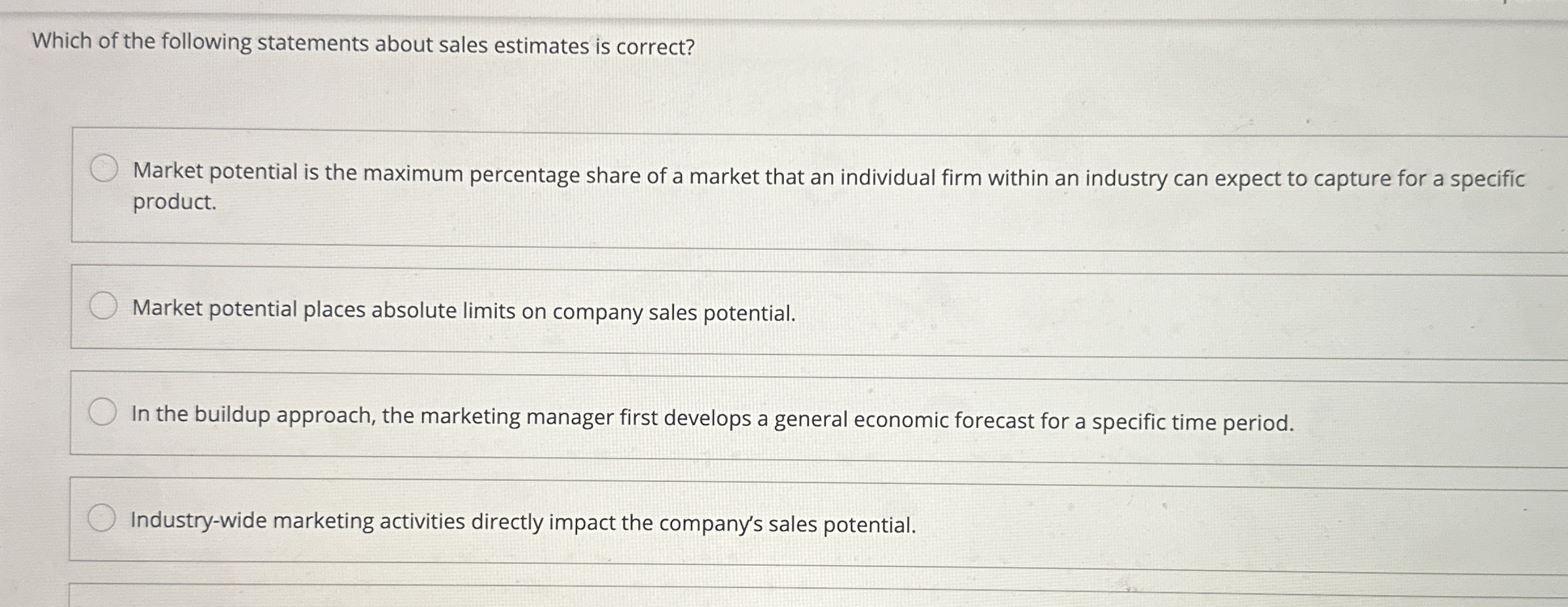 Solved Which of the following statements about sales | Chegg.com