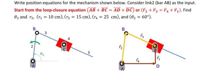 Solved Write position equations for the mechanism shown | Chegg.com