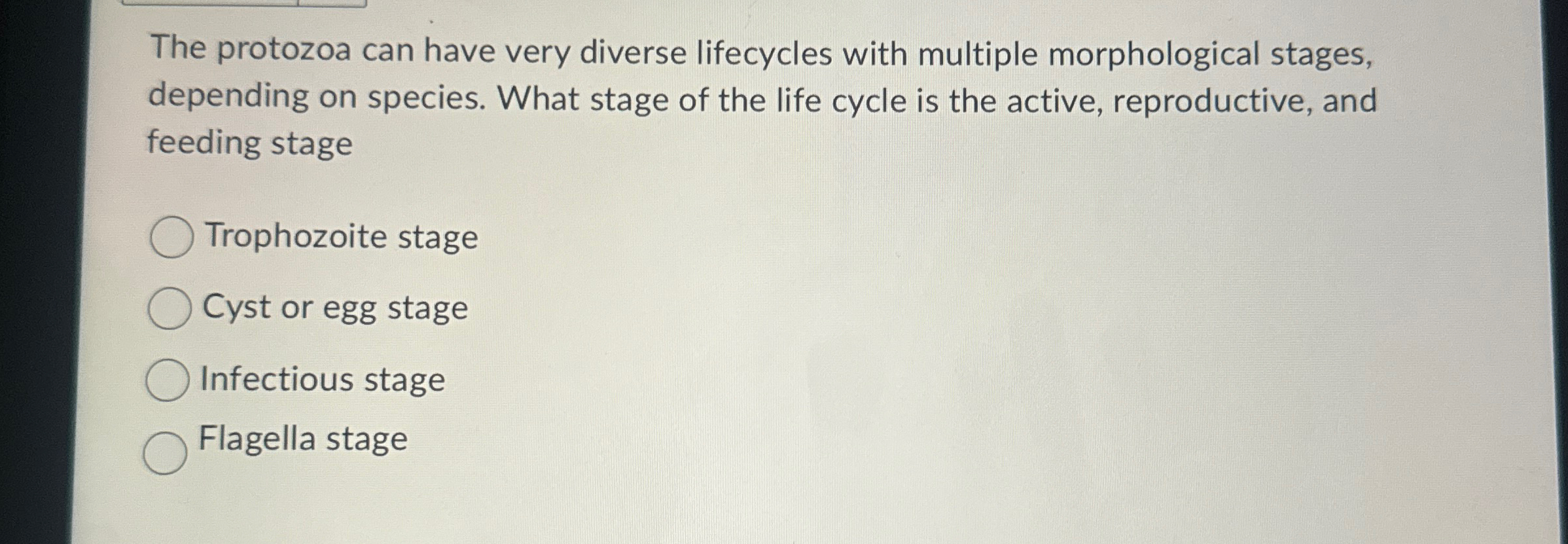 Solved The protozoa can have very diverse lifecycles with | Chegg.com
