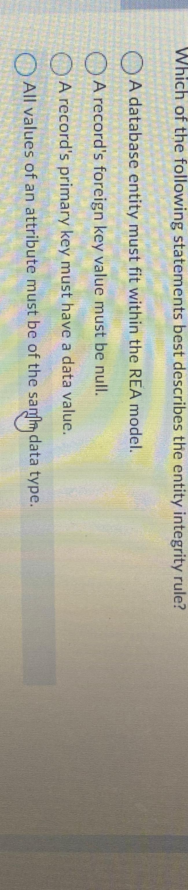 Solved Which of the following statements best describes the | Chegg.com