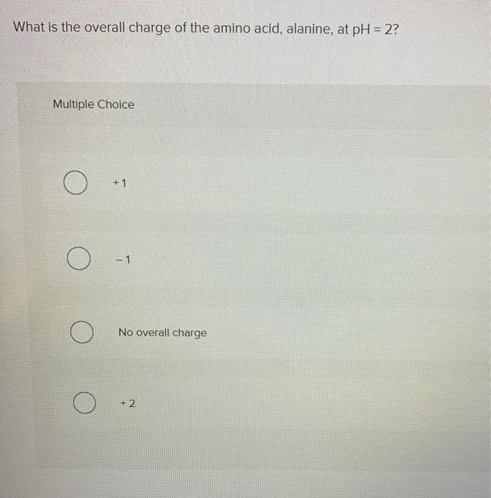 Solved What is the overall charge of the amino acid, | Chegg.com